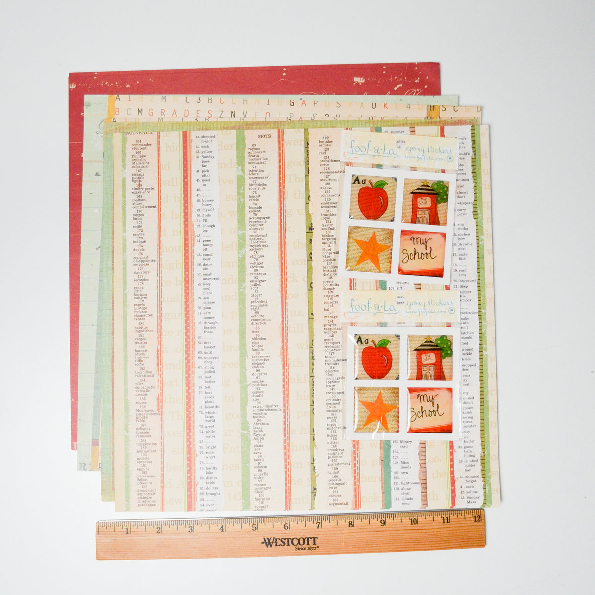 School Themed Scrapbook Paper Bundle – Make & Mend