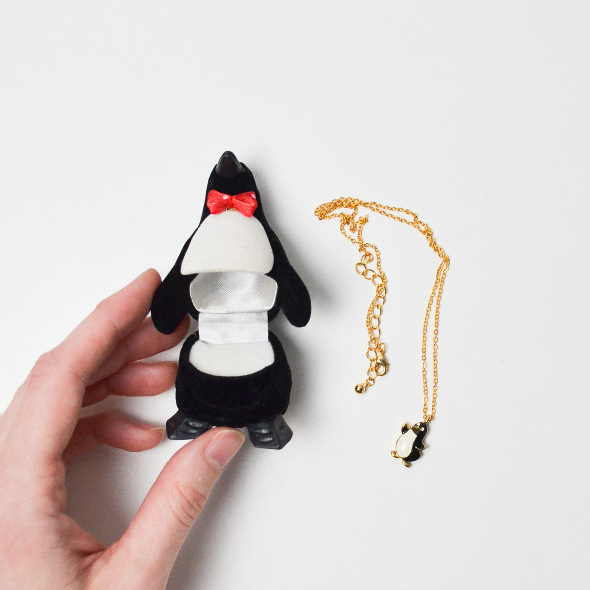 Penguin Jewelry Box with Penguin Necklace – Make & Mend