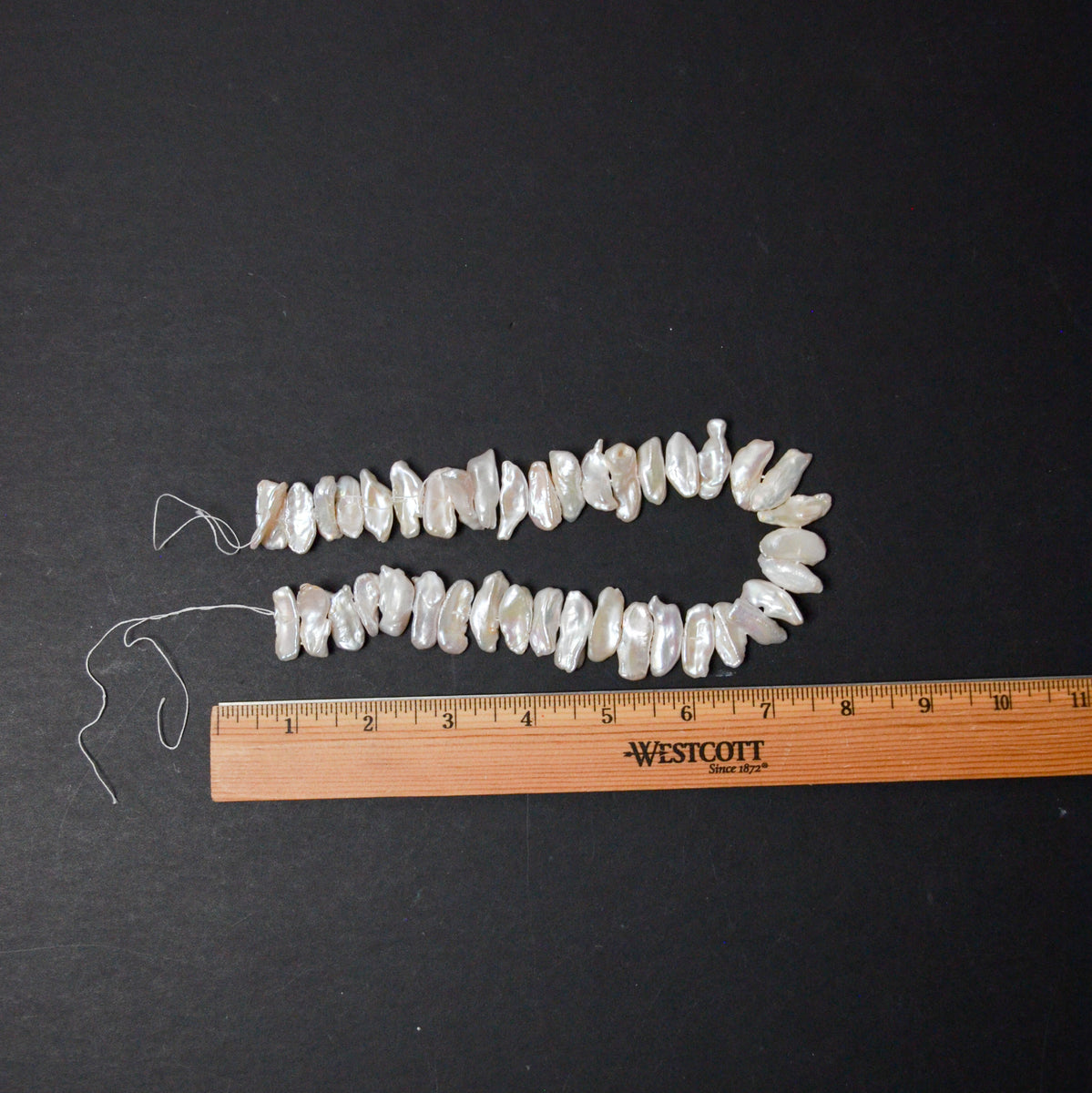 Ivory Natural Side Drilled Biwa Pearls - 1 Strand – Make & Mend