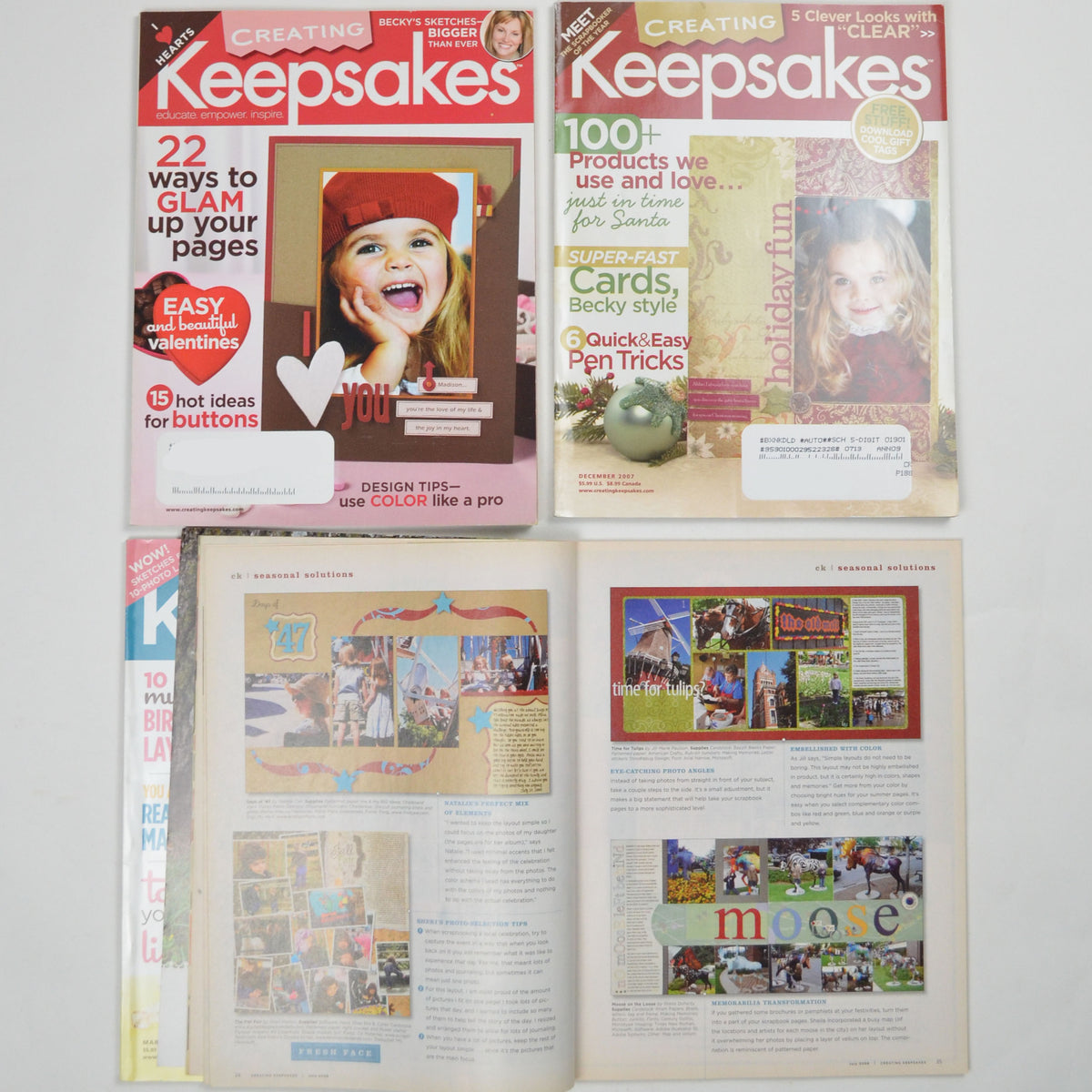 Creating Keepsakes Magazine, 2007-2008 - Set of 4 – Make & Mend