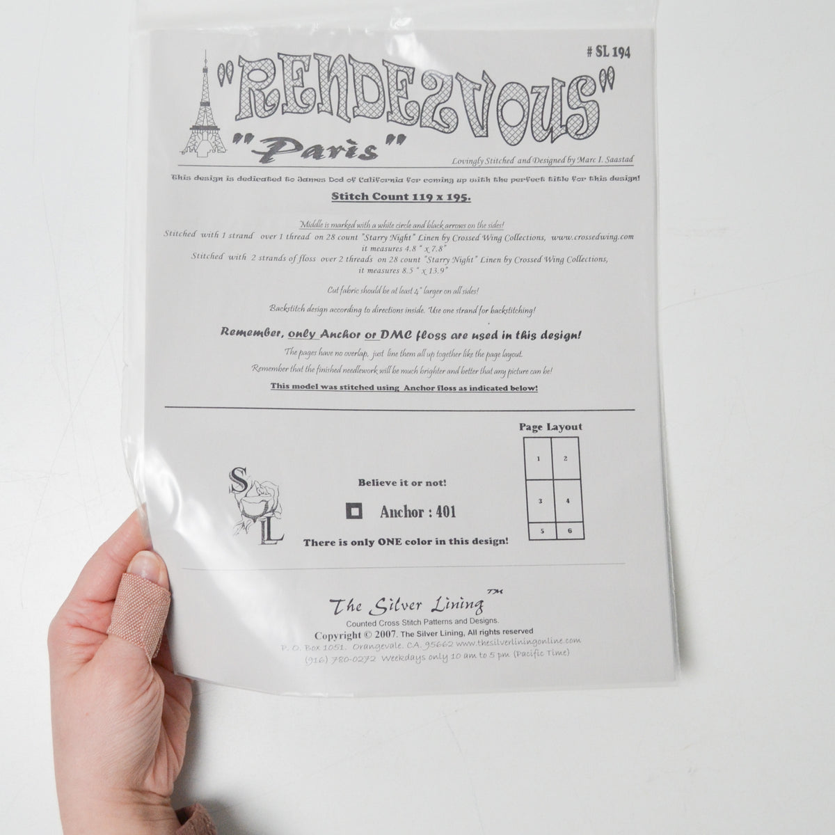 Rendezvous Paris The Silver Lining Cross Stitch Pattern – Make & Mend