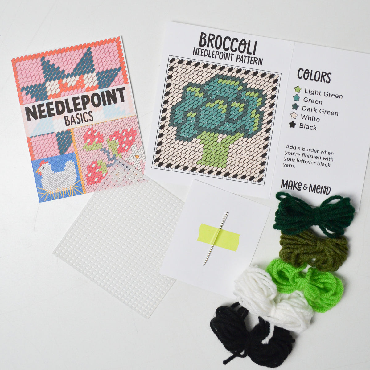 Broccoli Needlepoint Starter Kit – Make & Mend