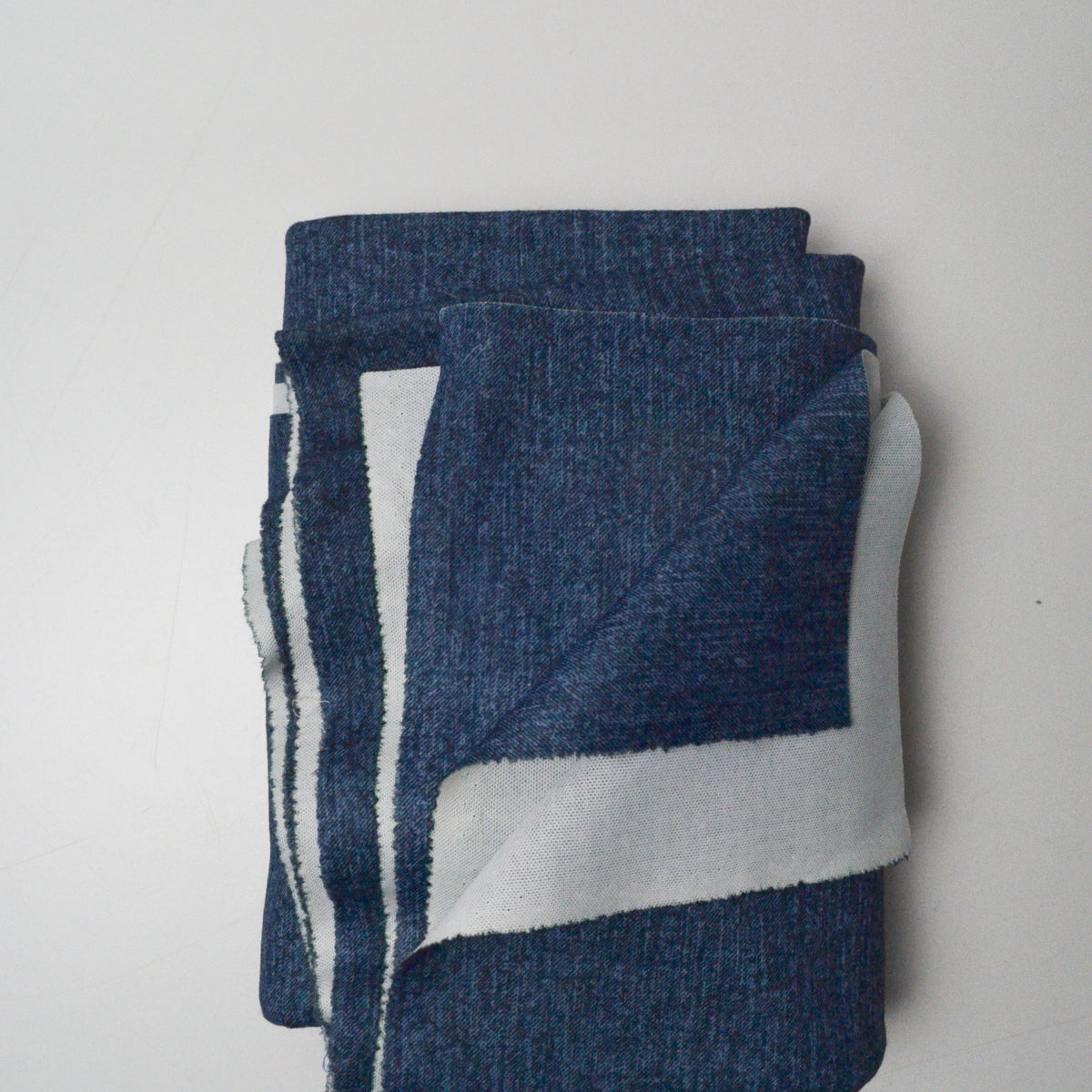 Blue Denim Print Synthetic Backed Fabric - 62" x 76" – Make & Mend