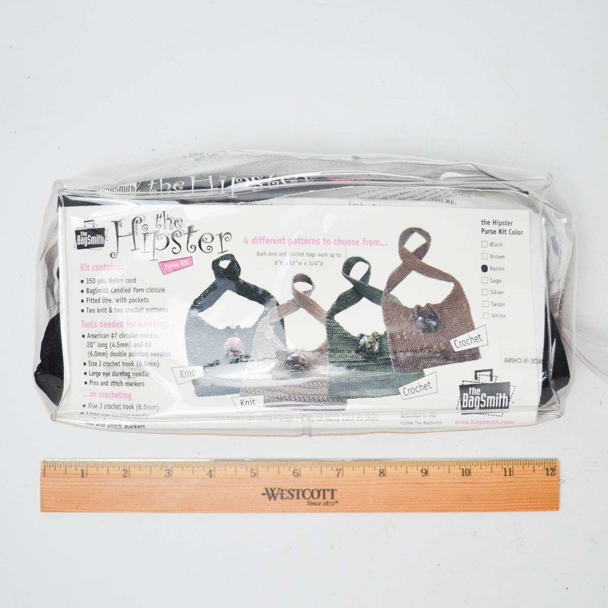 The BagSmith The Hipster Knit or Crocheted Purse Kit in Raisin – Make ...