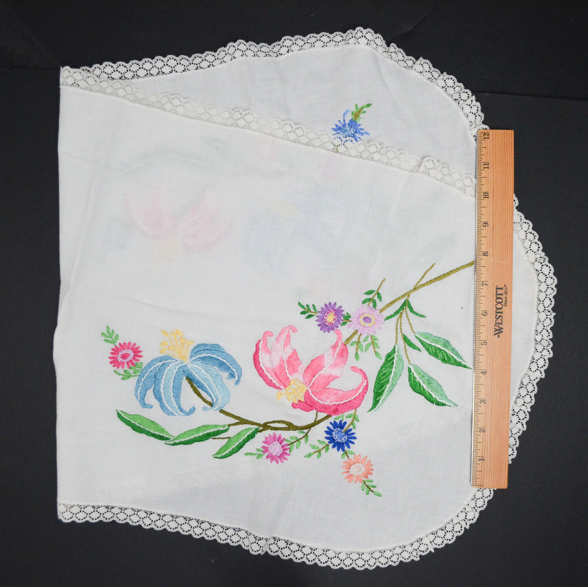 Floral Embroidered Linen with Lace Edge – Make & Mend