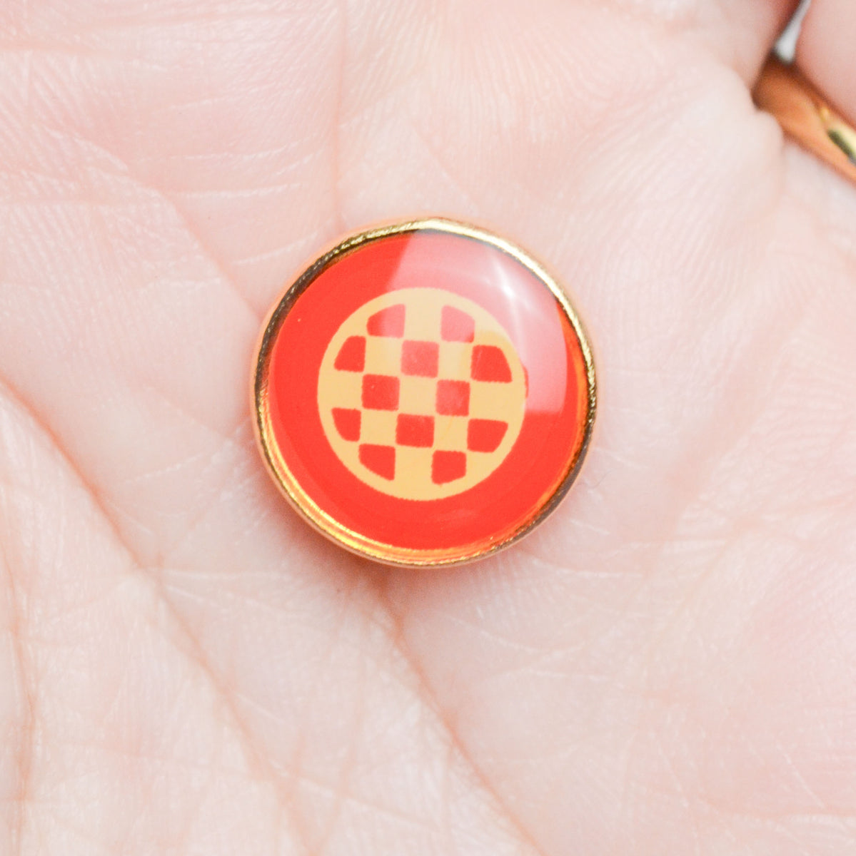 Yellow + Red Checkered Button Mates By Dante Button Covers - Set of 4 ...
