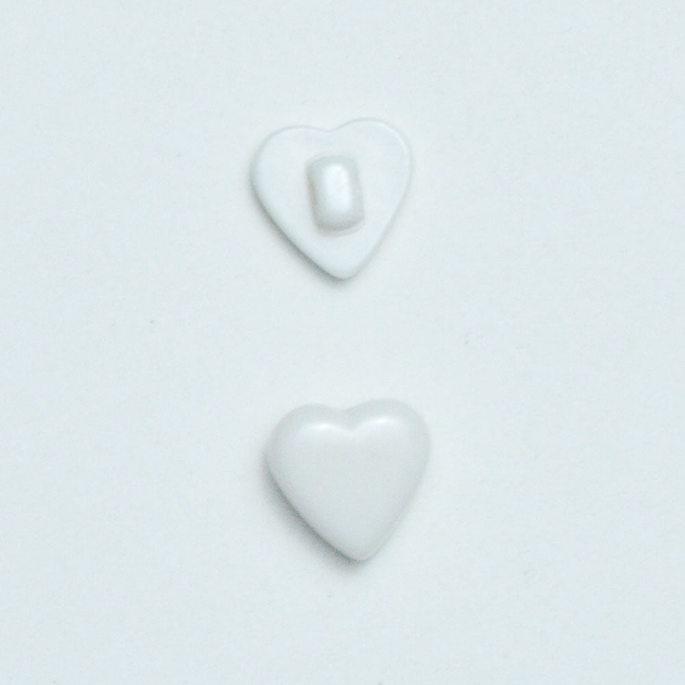 White Heart-Shaped Plastic Self Shank Buttons - Set of 2 – Make & Mend