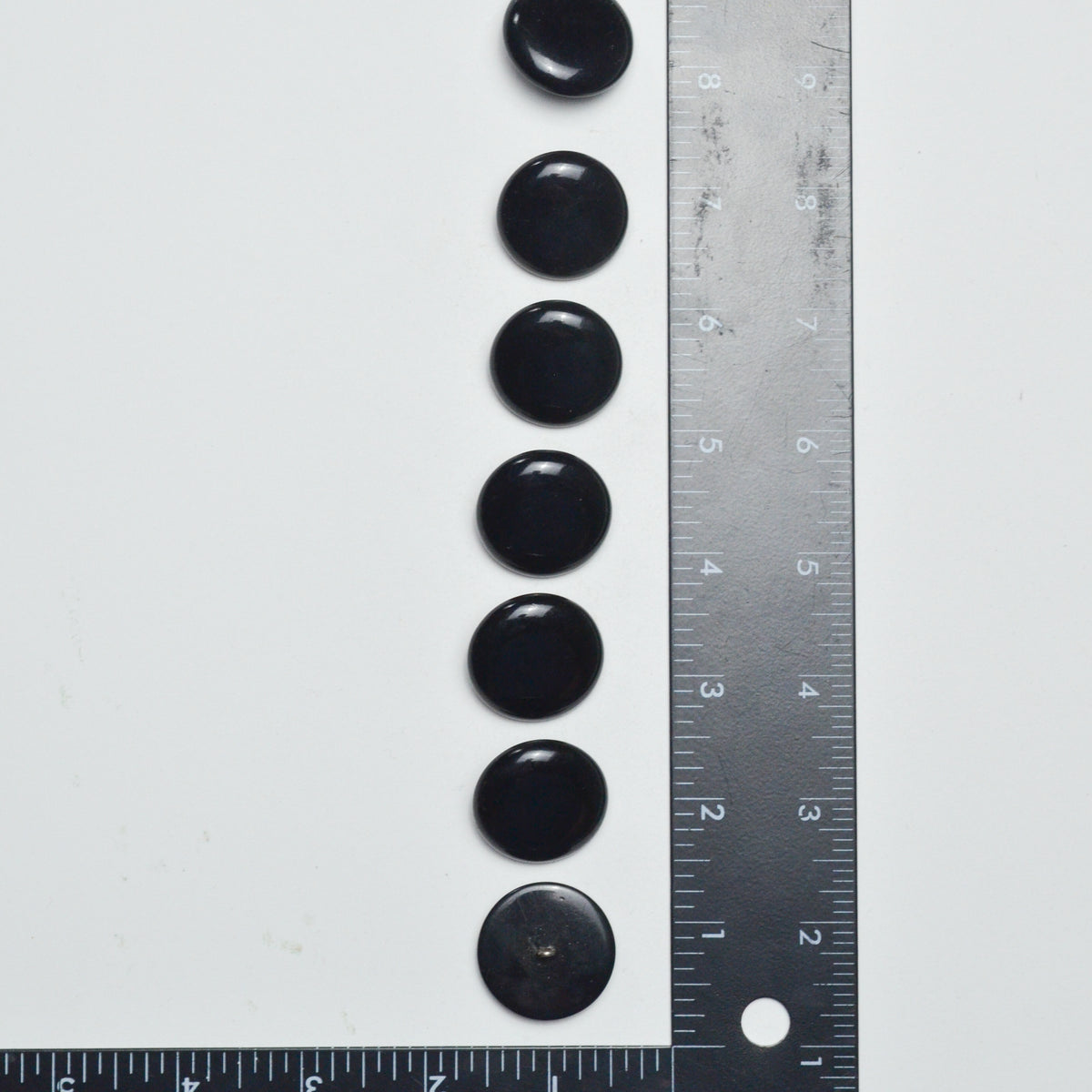 Black Domed Plastic Shank Buttons - Set of 7 – Make & Mend
