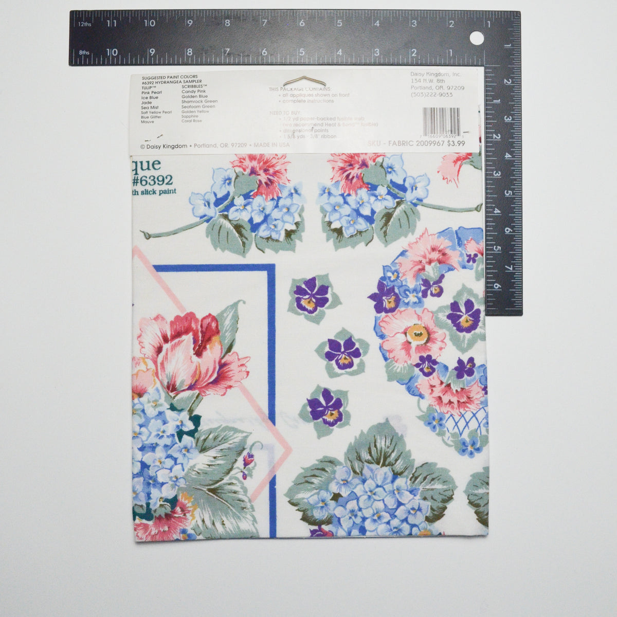 Daisy Kingdom Hydrangea No-Sew Fabric Applique – Make & Mend