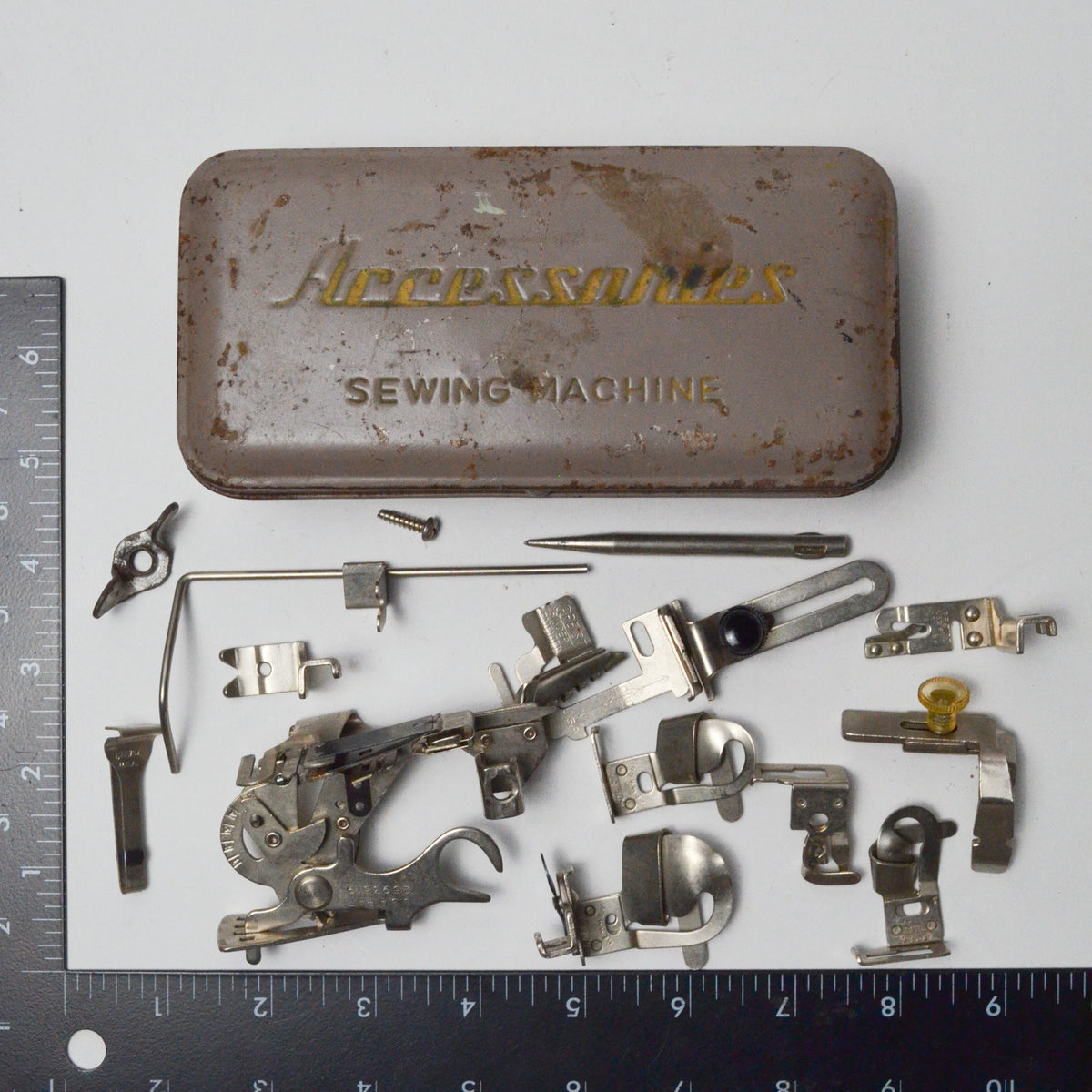 Greist Sewing Machine Attachments in Metal Tin – Make & Mend