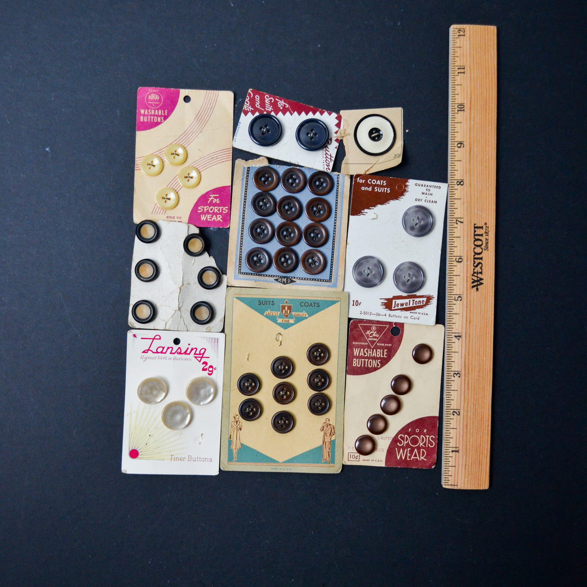 Vintage Neutral Button Card Bundle – Make & Mend
