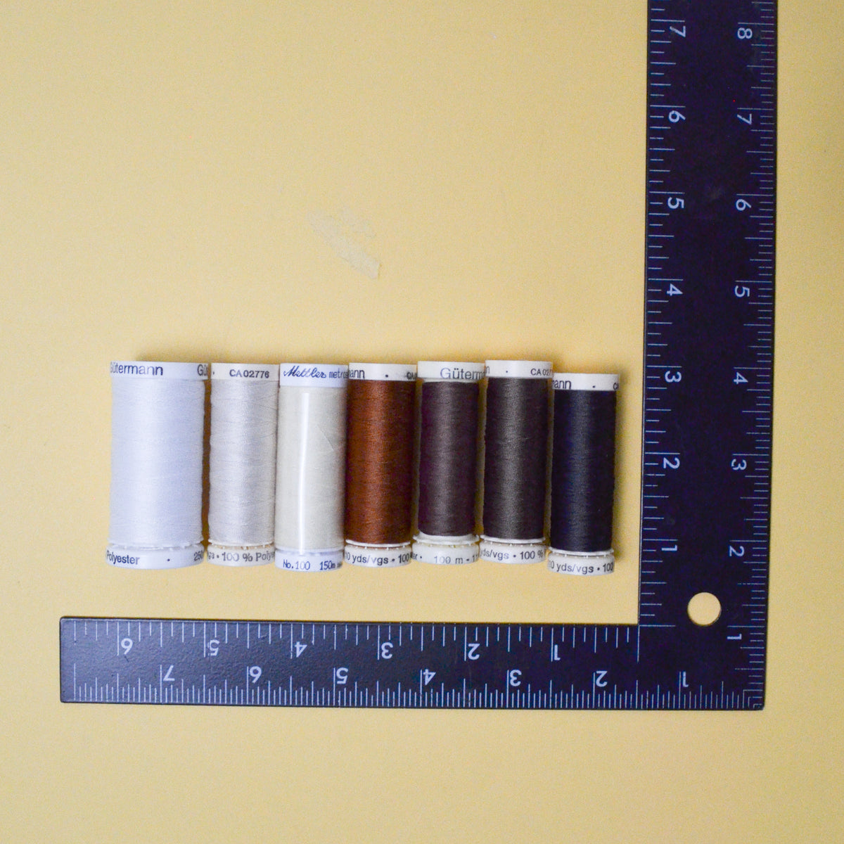 Neutral Gutermann Polyester Sewing Thread Bundle - 7 Spools – Make & Mend
