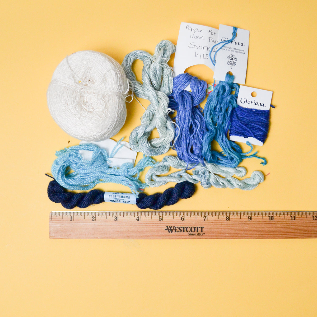 Blue + White Mixed Weight Silk Embroidery Thread Bundle – Make & Mend