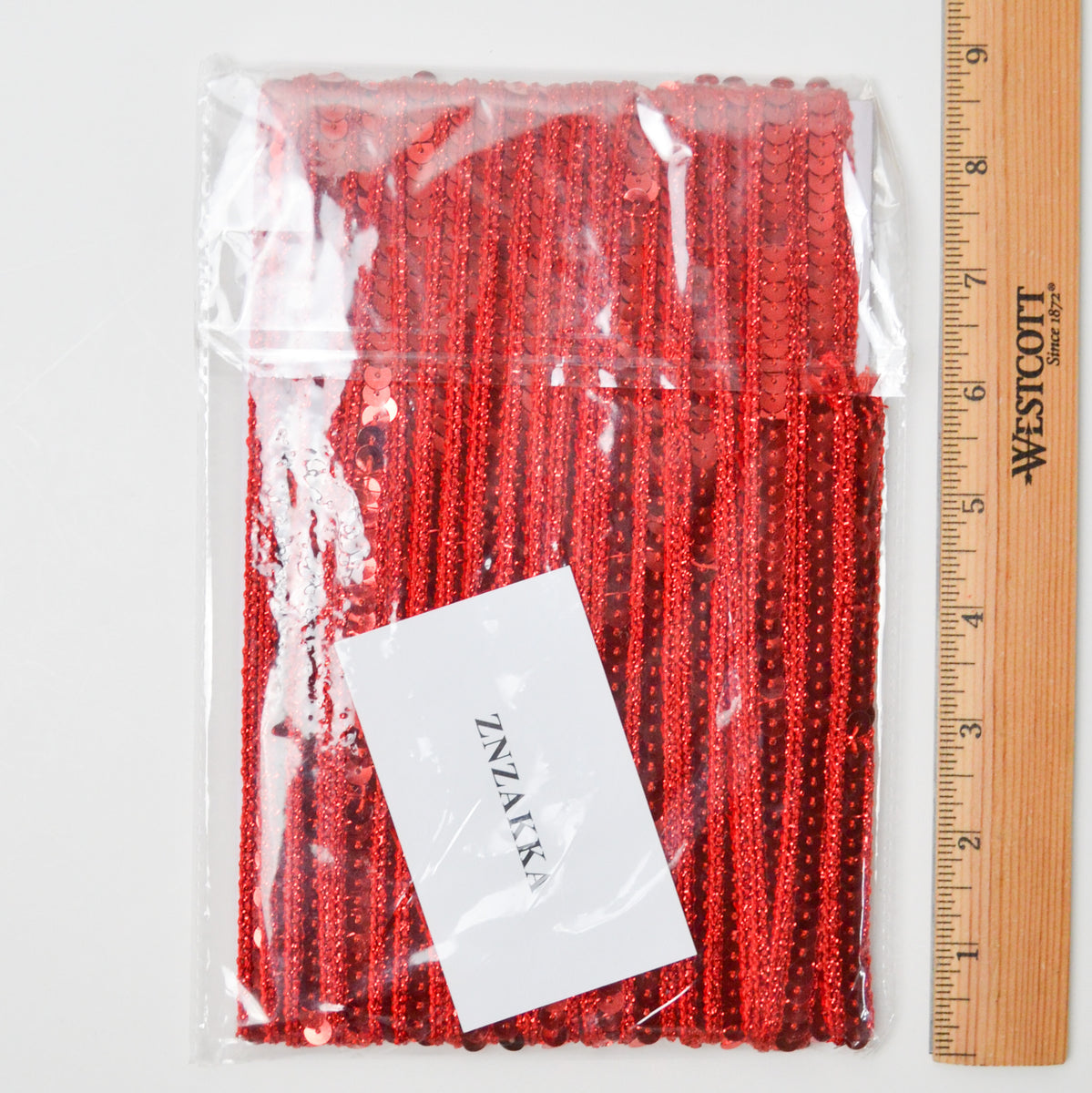 Red Elastic Sequin Trim - 10 Yards – Make & Mend
