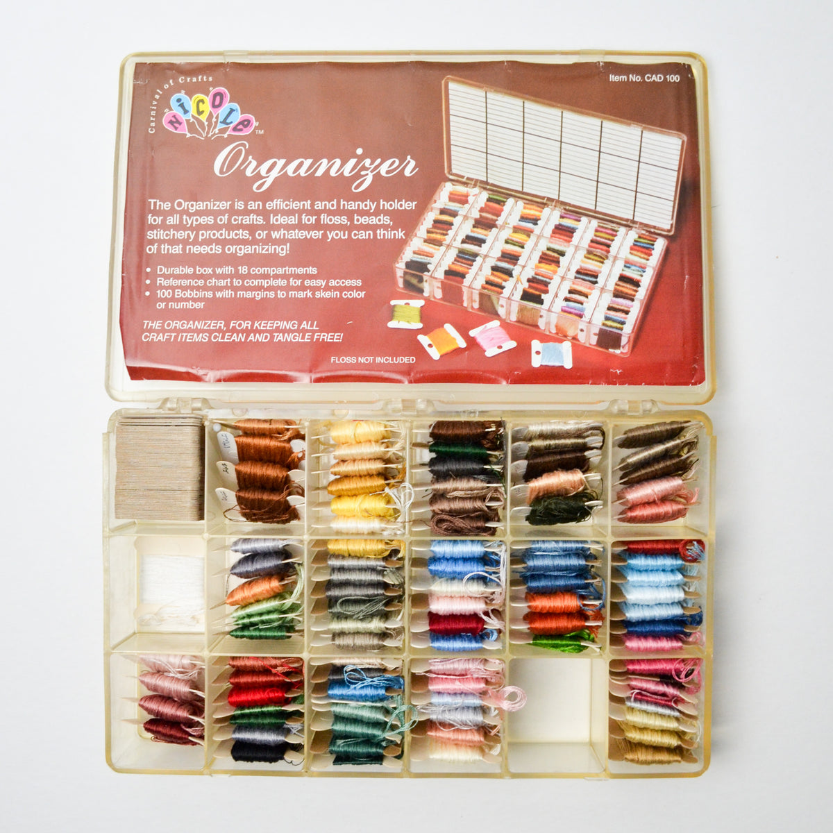 Embroidery Floss Bobbin Organizer With Floss and Extra Bobbins – Make ...