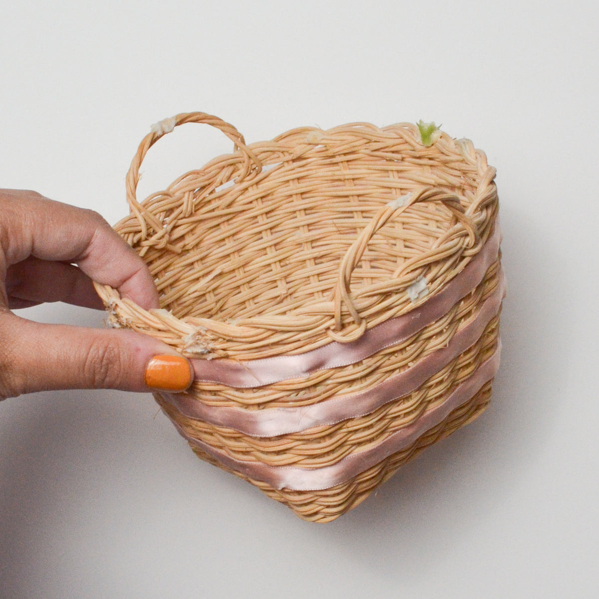 Basket with Pink Ribbon – Make & Mend