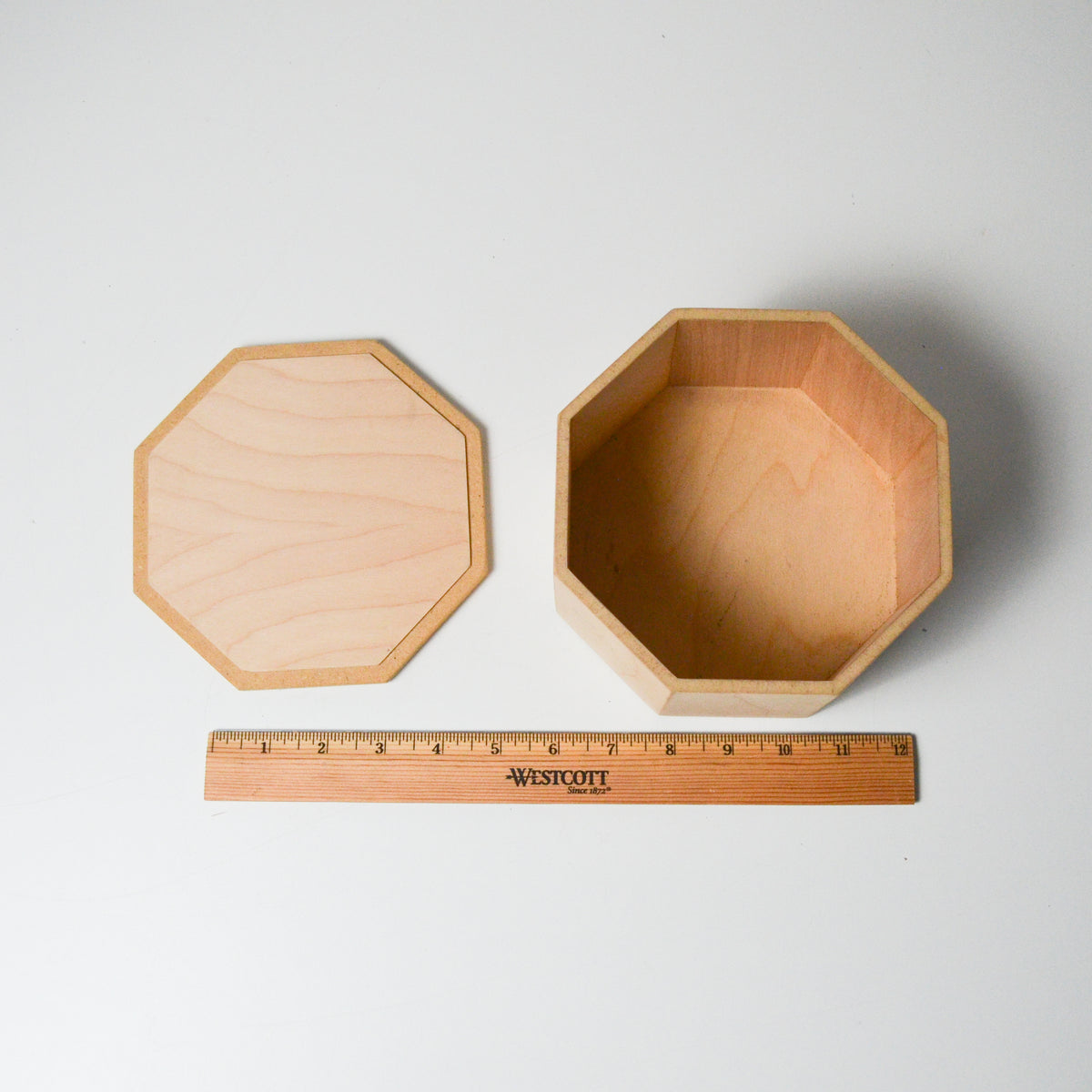 Octagonal Wooden Box with Lid – Make & Mend