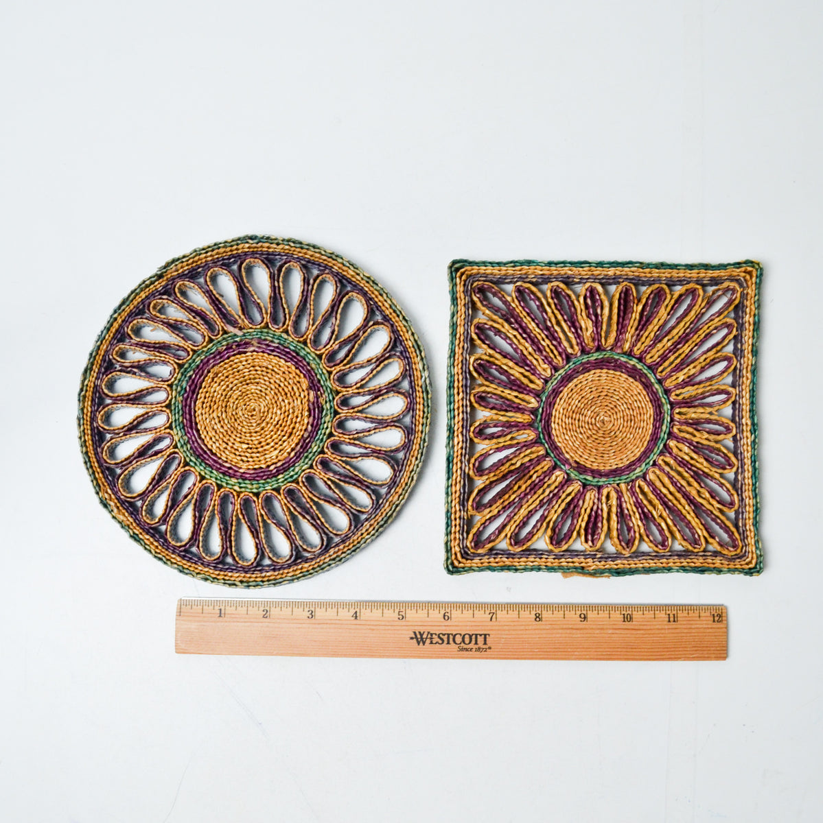 Colorful Rattan Trivets - Set of 2 – Make & Mend