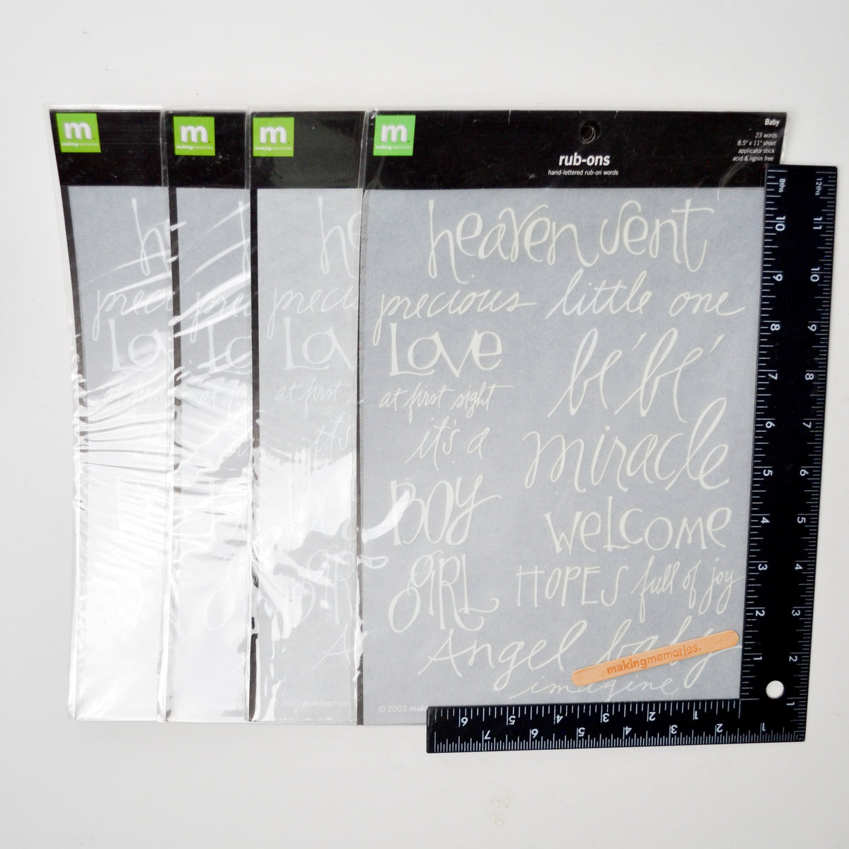Baby Theme White Rub-On Bundle – Make & Mend