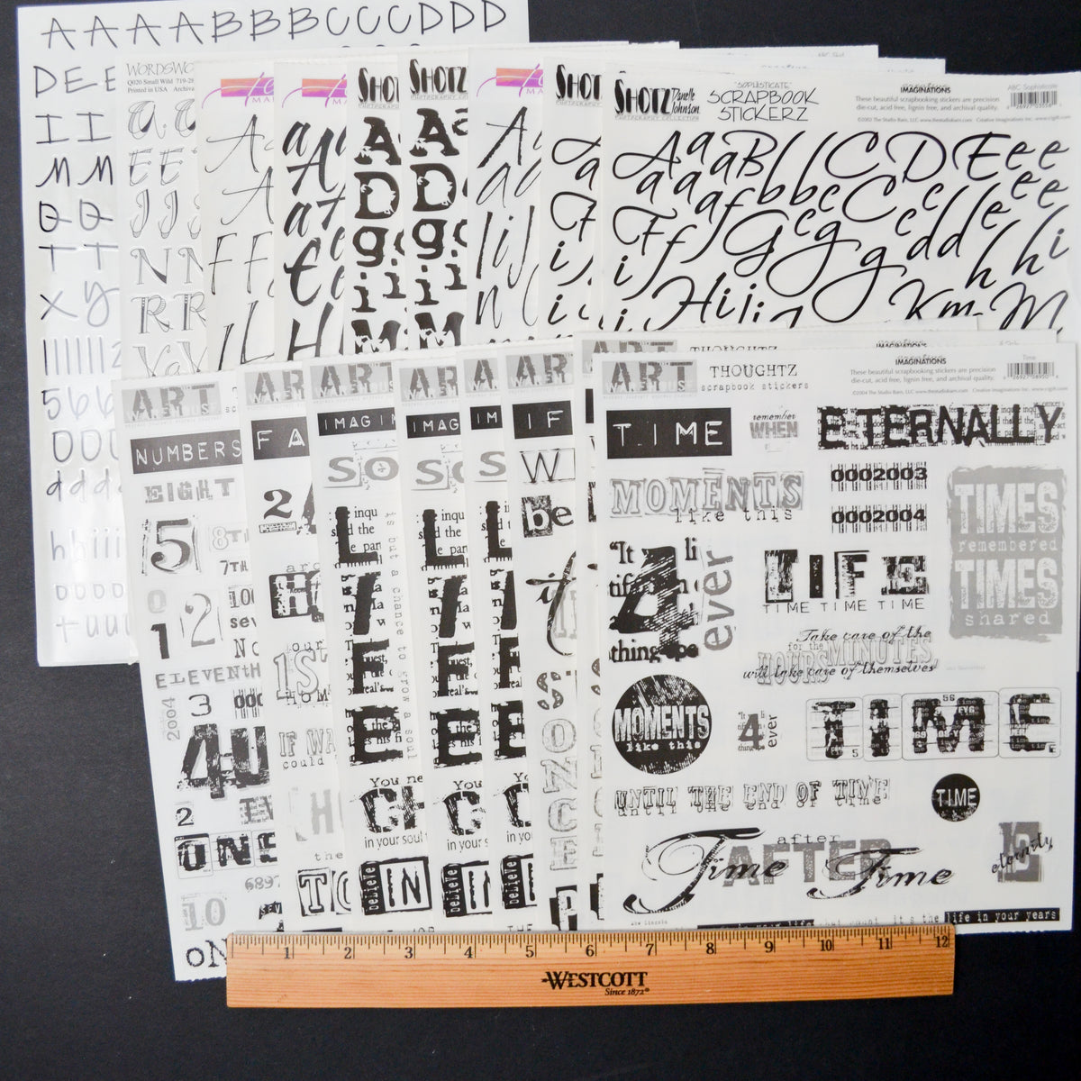 Black Alphabet + Slogan Rub-On Transfer Bundle – Make & Mend