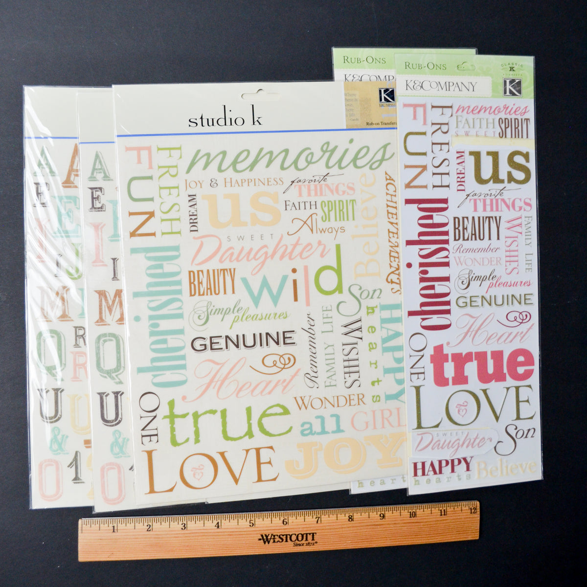 Colorful Alphabet + Love Slogan Rub-On Bundle – Make & Mend
