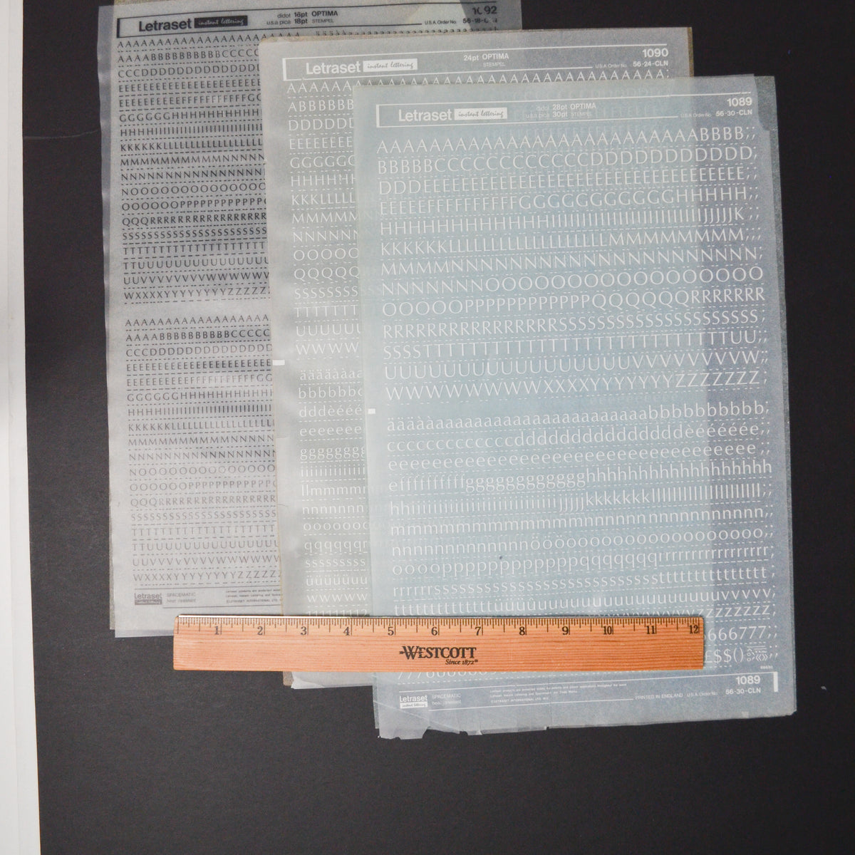 White Optima Letraset Dry Transfers - 3 Sheets – Make & Mend