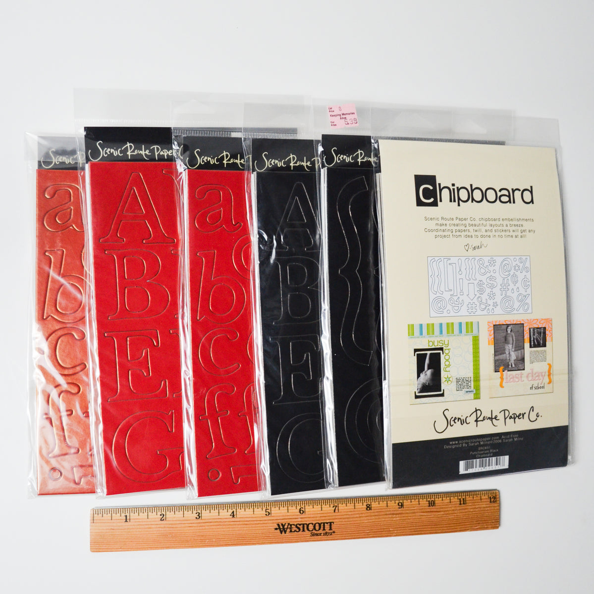 Black + Red Chipboard Alphabet Bundle – Make & Mend