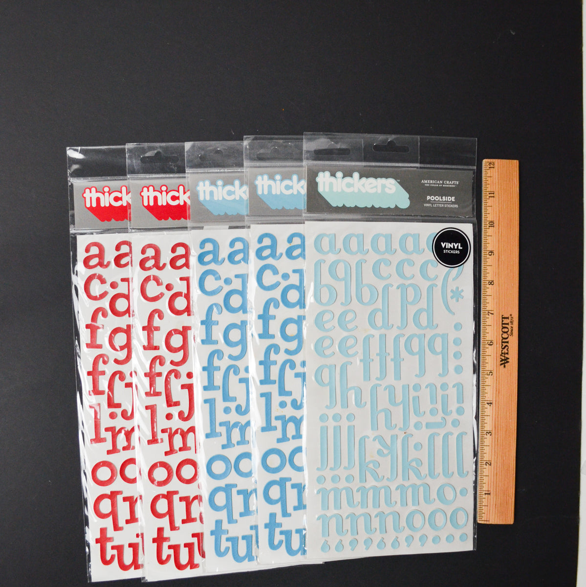 Blue + Red Vinyl Alphabet Sticker Bundle – Make & Mend