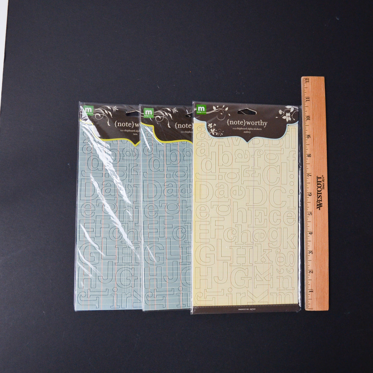 Striped Chipboard Alphabet Sticker Bundle – Make & Mend