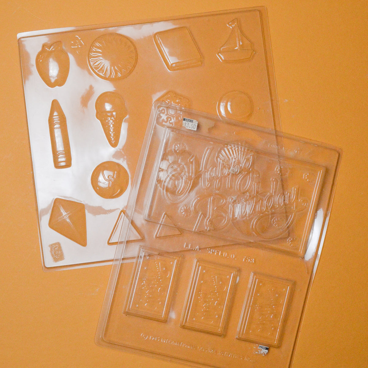 Happy Birthday + Assorted Shape Plastic Mold Trays - Not for Food Use ...