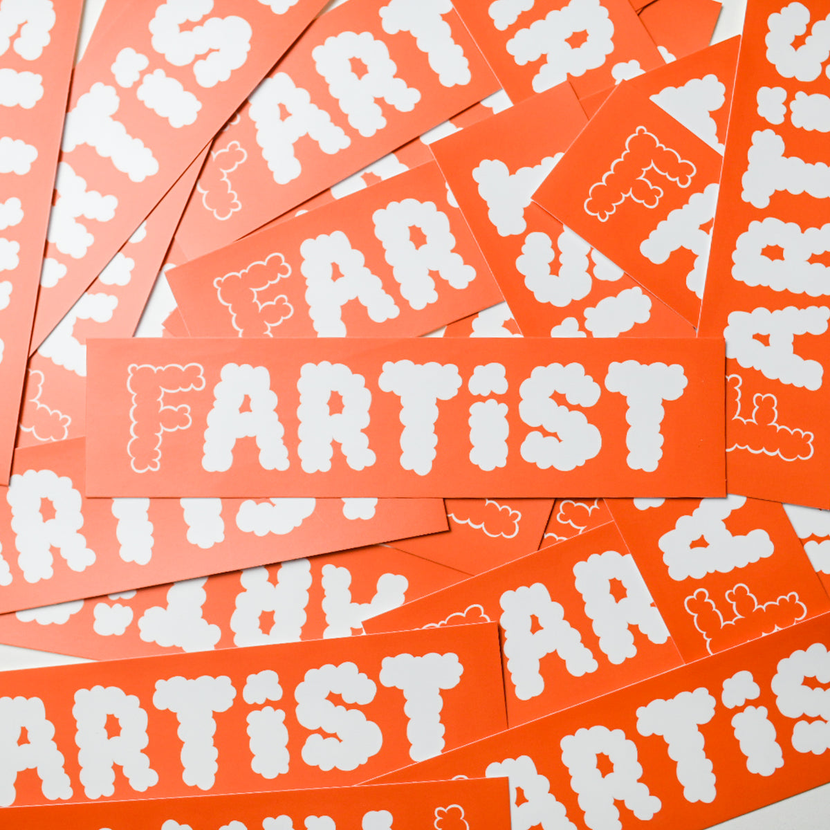Fartist Orange Bumper Sticker – Make & Mend